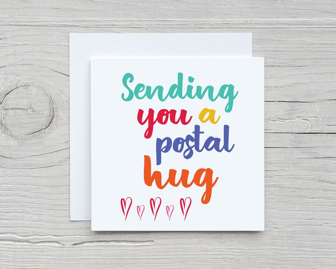 Hug Card Postal Hug Card Rainbow Lockdown Card Long Distance Hug Card ...