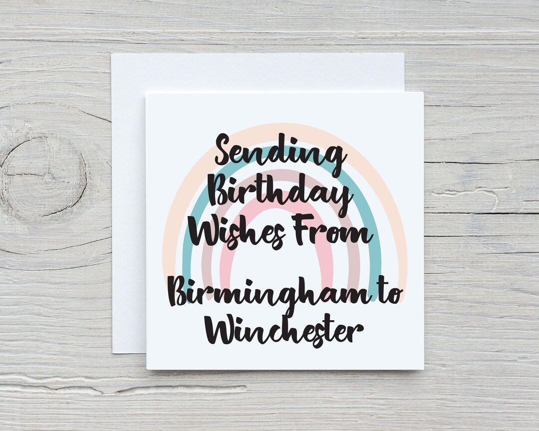 Rainbow Birthday Card Long Distance Birthday Card Socially Distanced ...