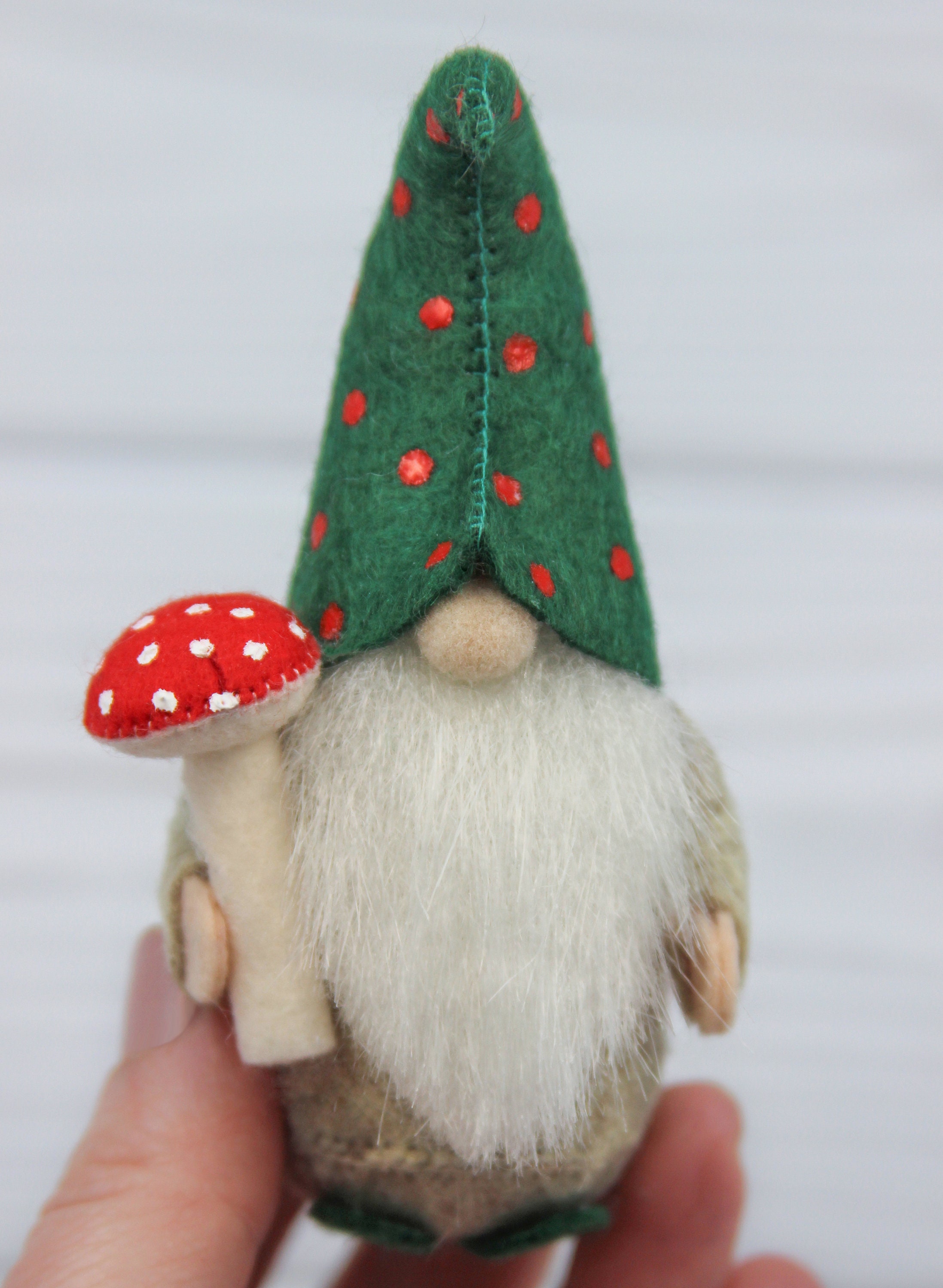 Felt Gnome With Mushroom Forest Gnome With Toadstool Felt - Etsy