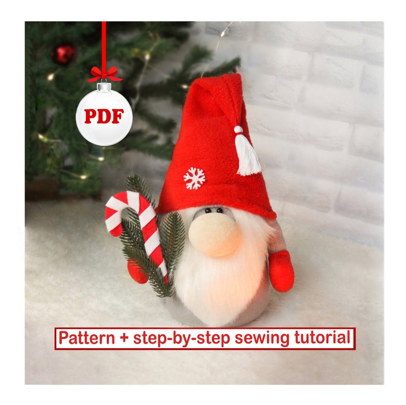 Christmas Gnome PDF Sewing Pattern Scandinavian Gnome Step-by-step ...