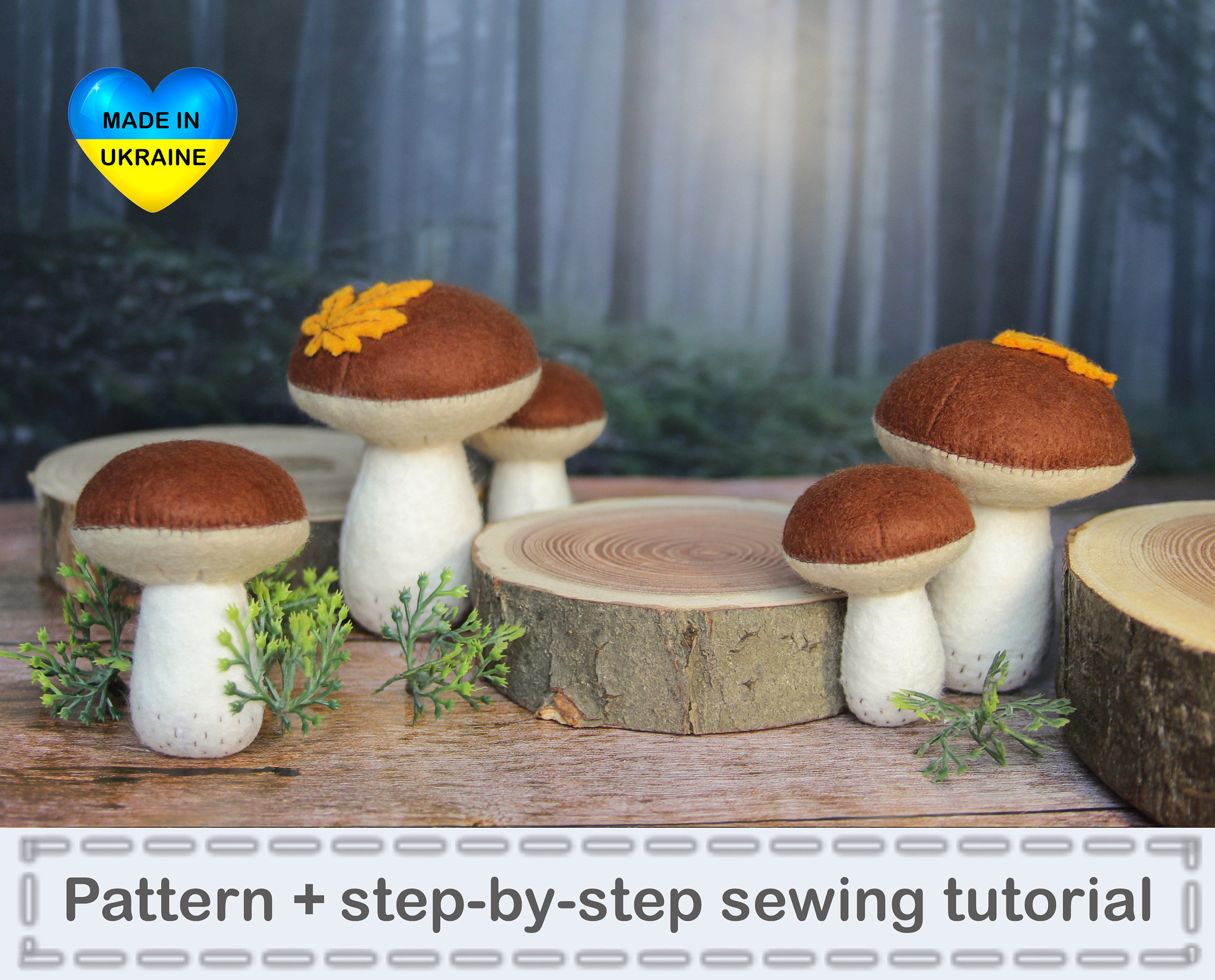Porcini Mushroom Sewing Pattern PDF Pattern 2 Sizes - Etsy