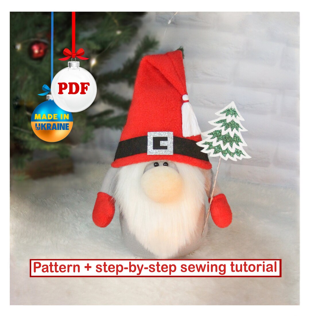 Sewing Pattern PDF Santa Gnome - Scandinavian Christmas Gnome Sewing ...