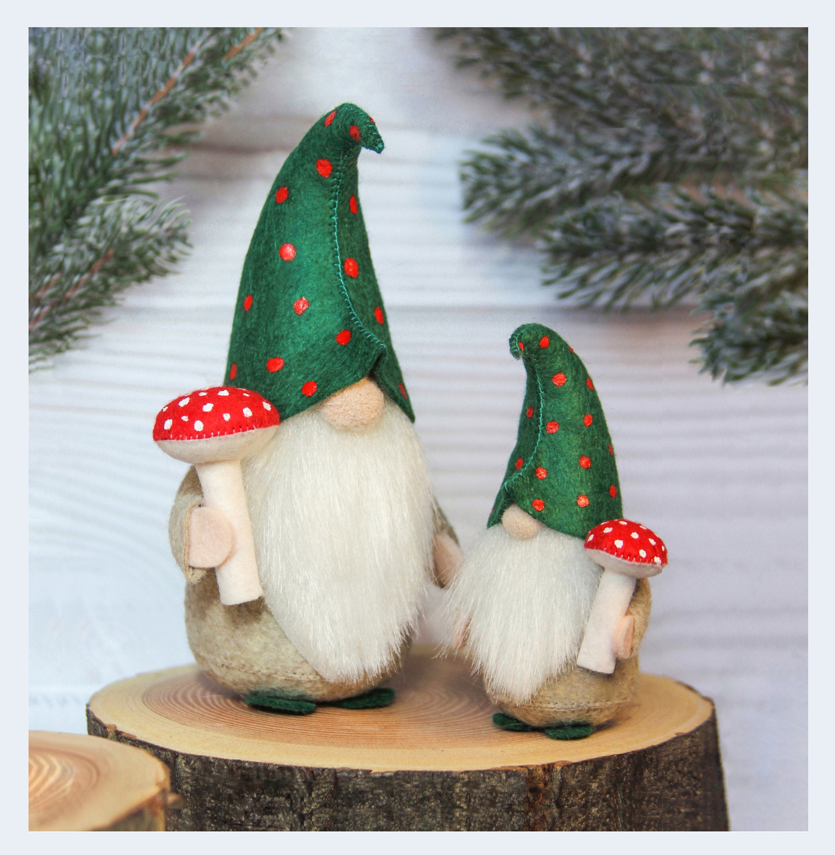 Felt Gnome With Mushroom - Forest Gnome With Toadstool - Felt Christmas ...