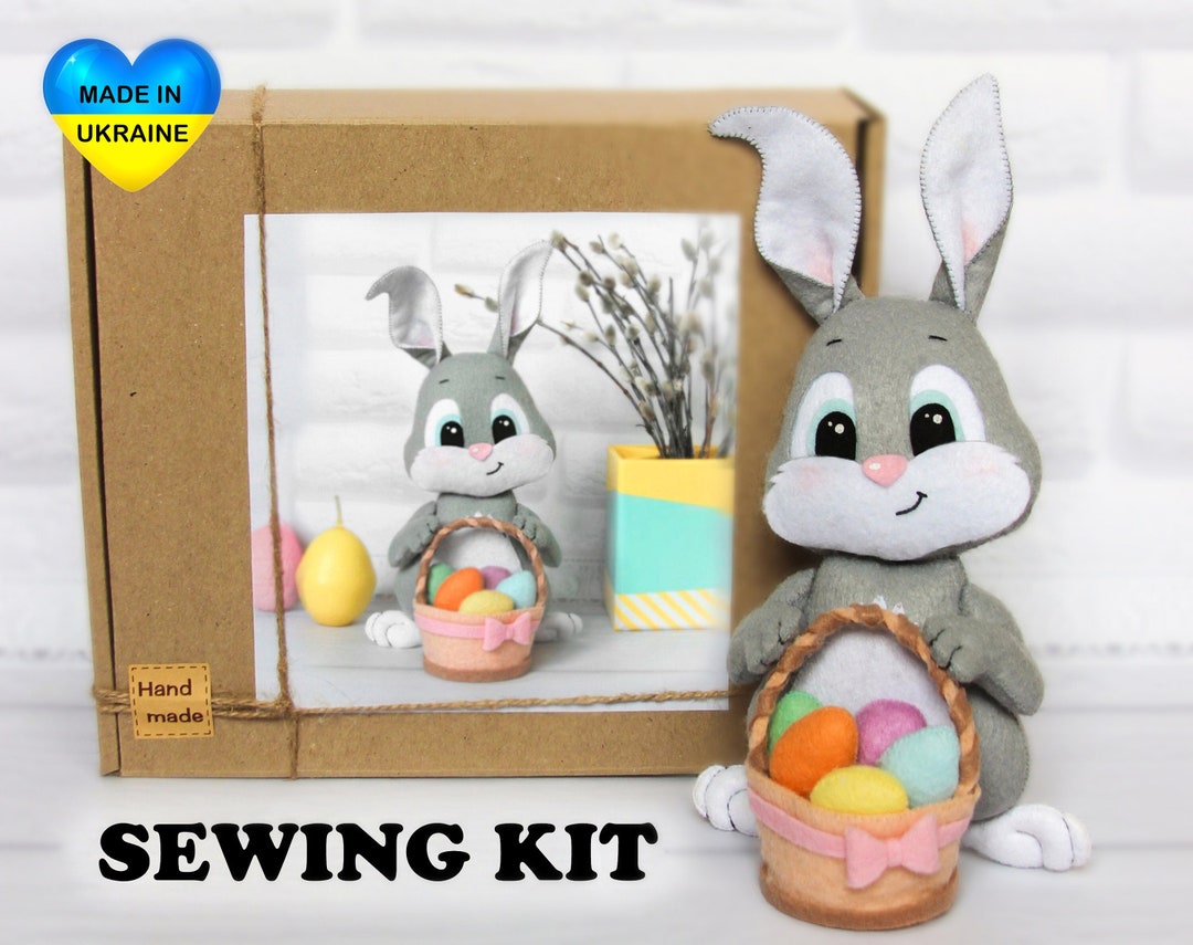 Make Your Own Easter Bunny - Sewing KIT - DIY Craft Kit - Sew Your Own ...