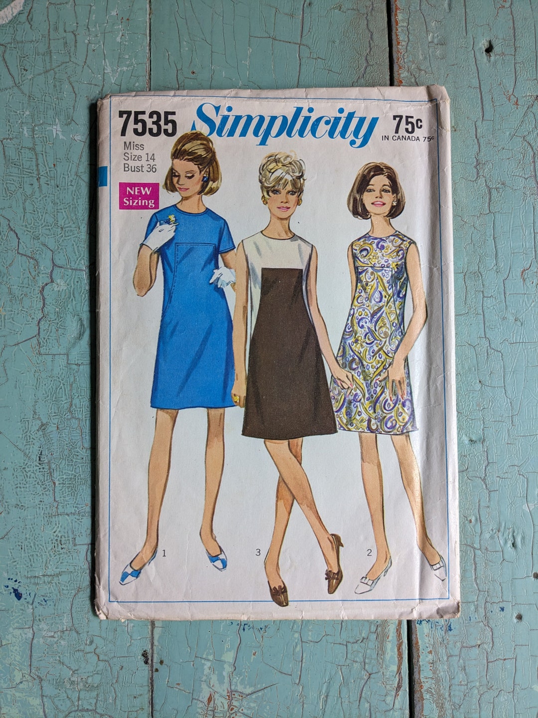 Vintage Simplicity 7535 Sewing Pattern Dresses Size 14 - Etsy