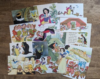 Vintage Snow White Cutout Illustrations, Paper Ephemera - Etsy