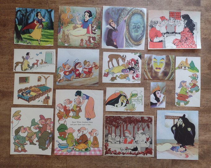 Vintage Snow White Cutout Illustrations, Paper Ephemera - Etsy