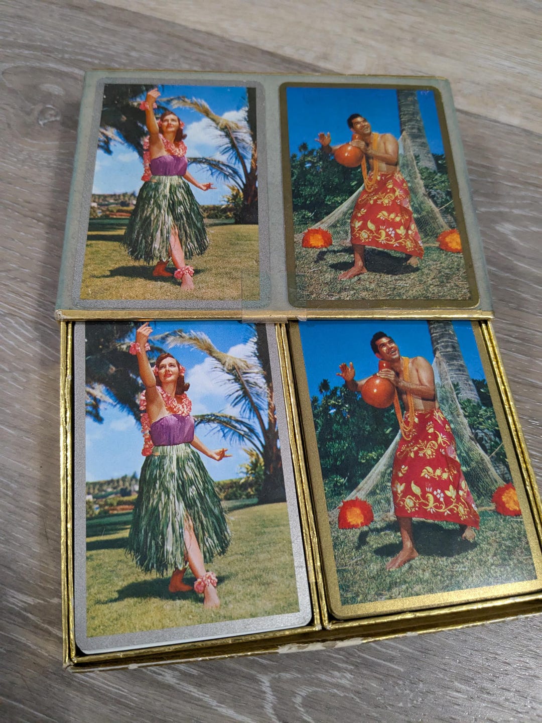 Vintage Souvenir Playing Cards Double Deck Hawaiian Hula Girl & Guy - Etsy
