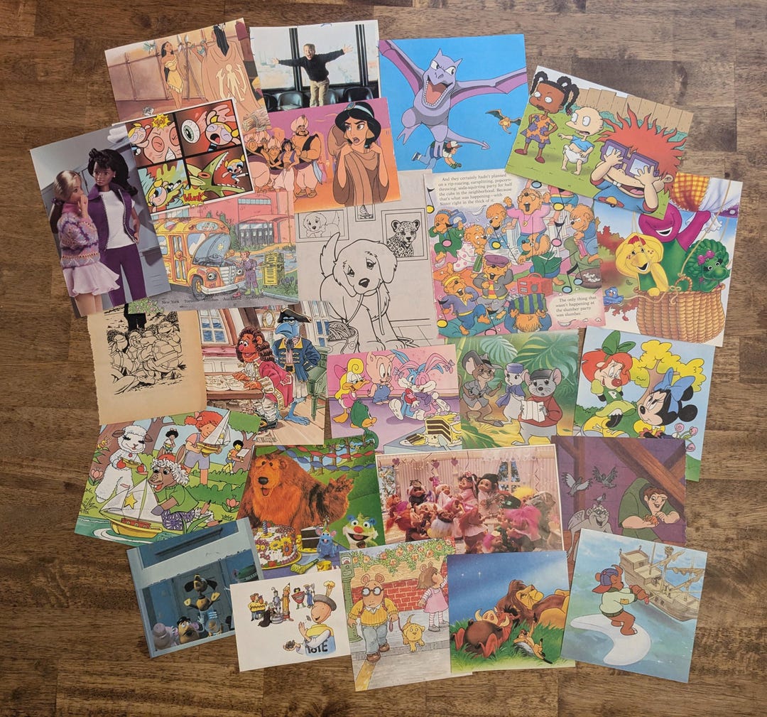 Vintage 1990's Character Paper Ephemera, Nostalgic Journaling, Paper ...