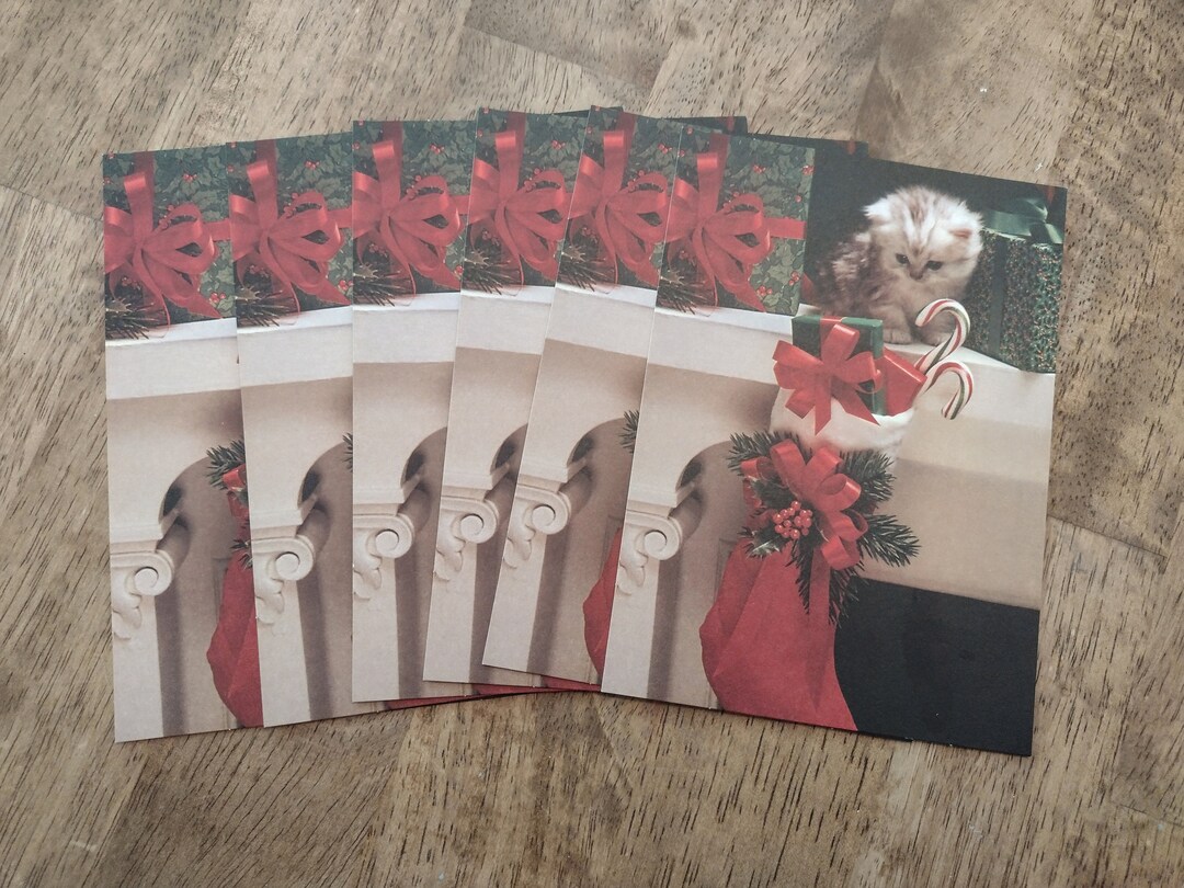 Set of 6 Adorable Christmas Kitten Hallmark Postcards - Etsy