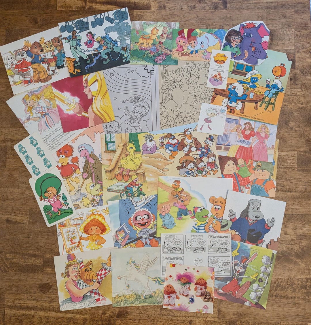 Vintage 1980's Character Paper Ephemera, Nostalgic Journaling, Paper ...