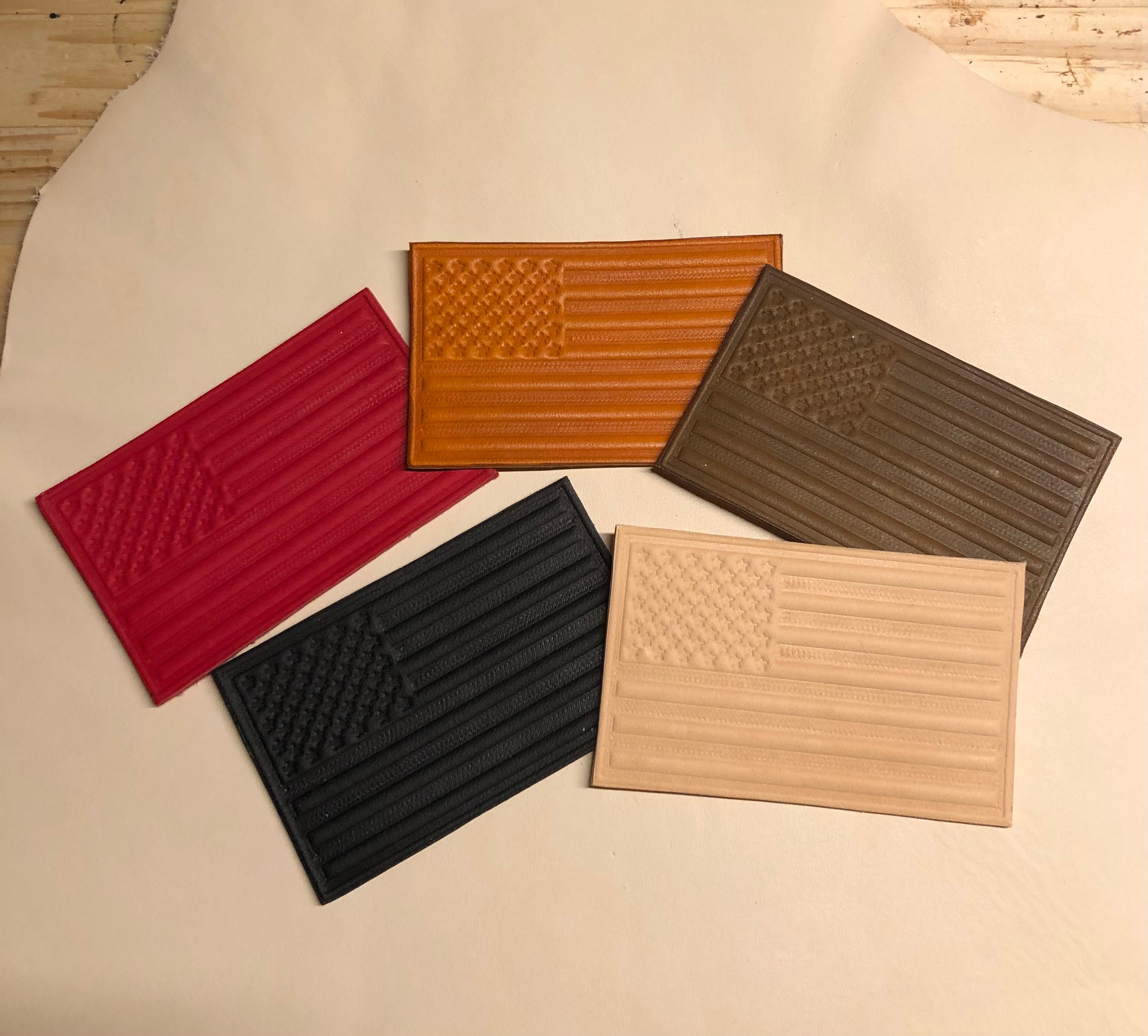 American Flag Leather Patch - Etsy