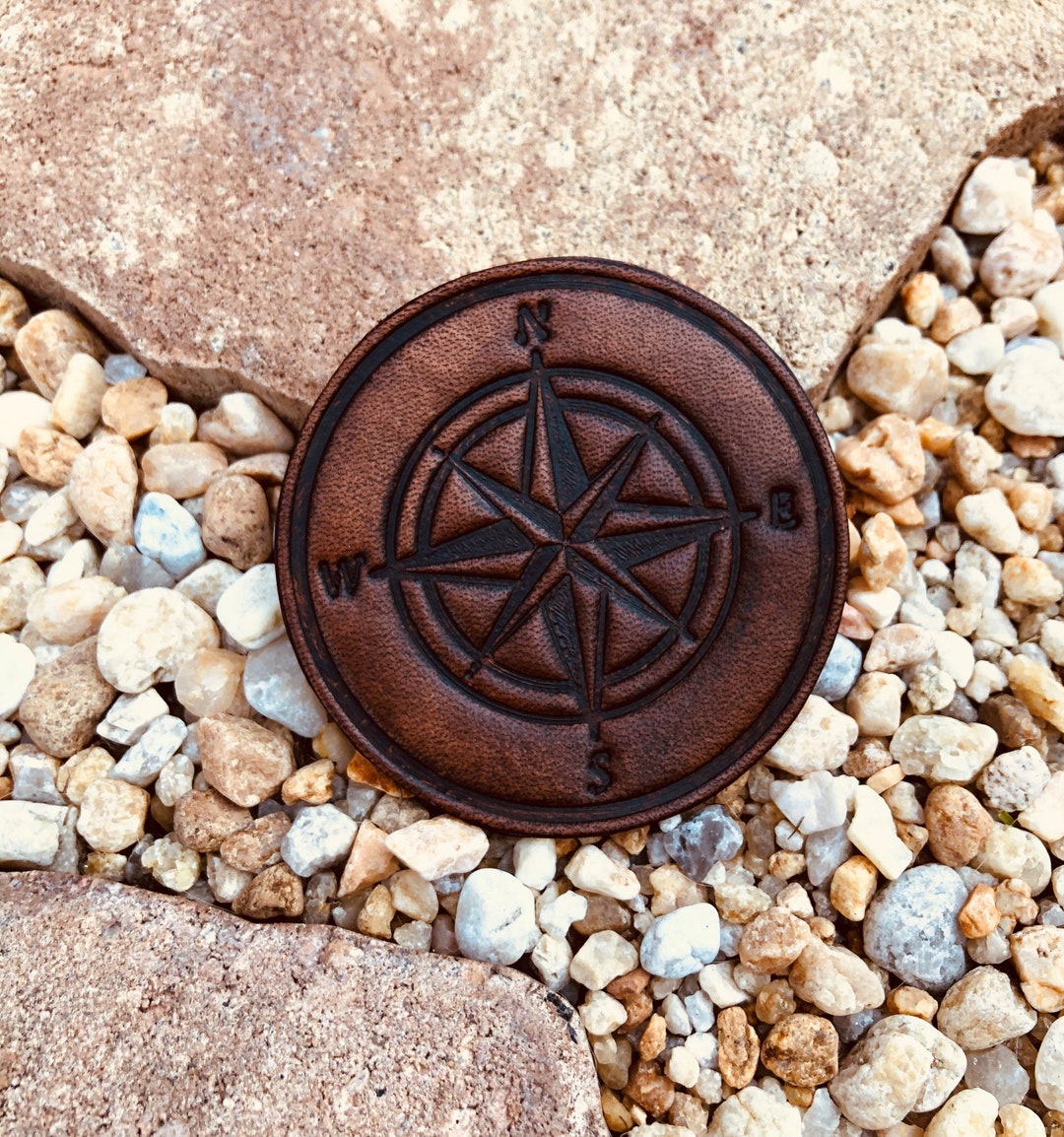 Compass Rose Leather Patch - Etsy