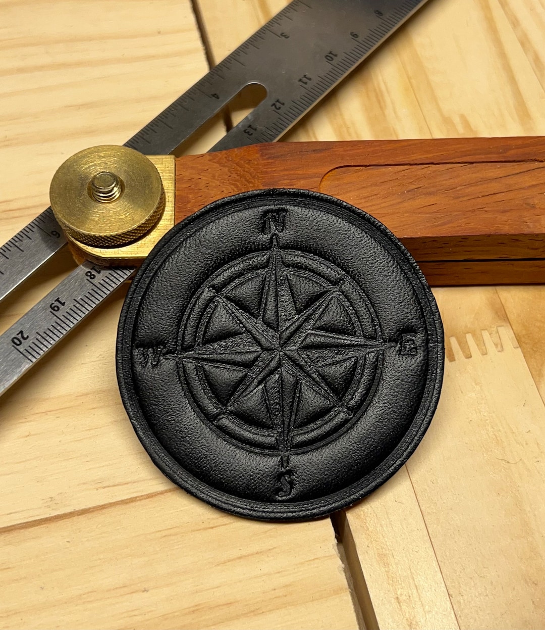 Compass Rose Leather Patch - Etsy