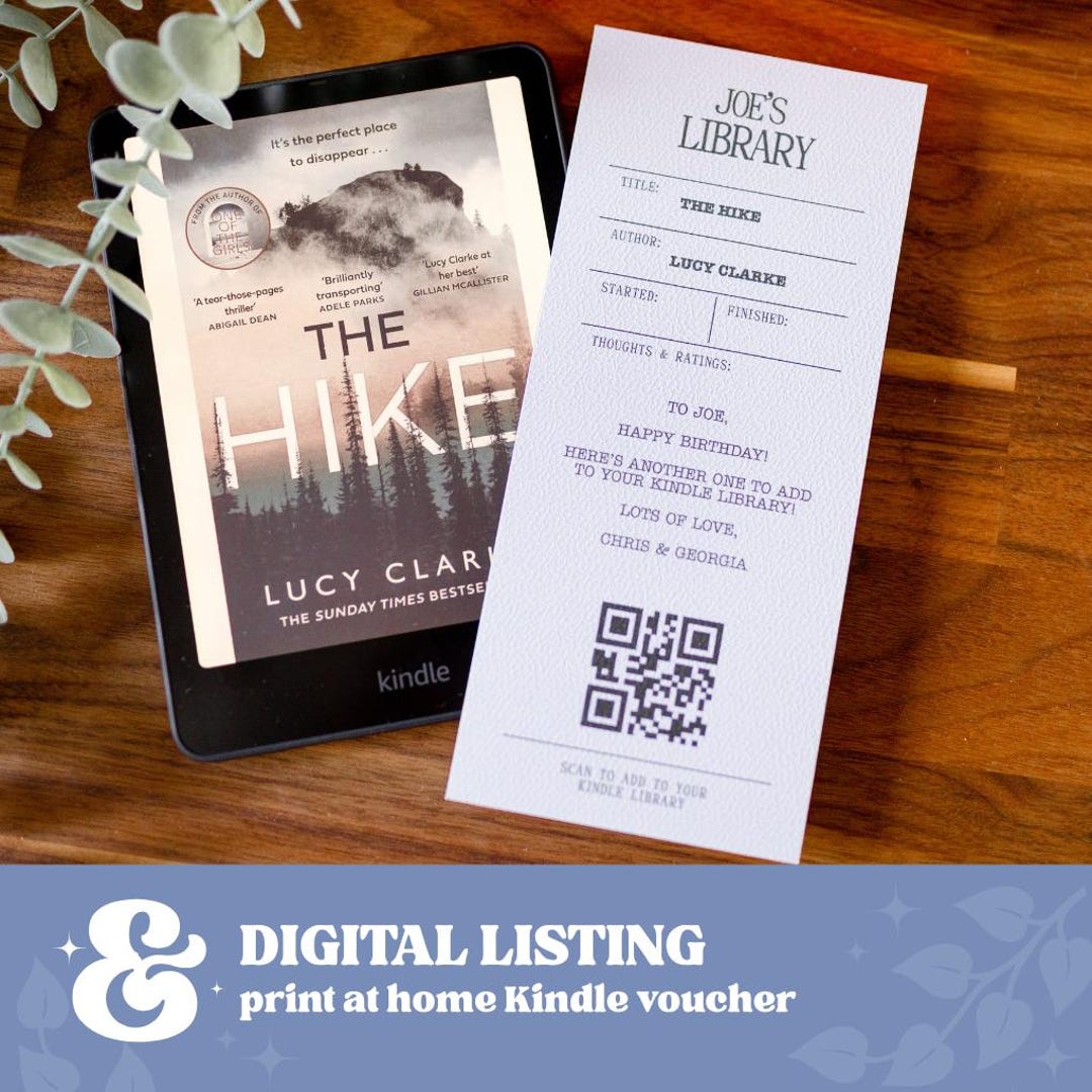 Personalised Kindle Ebook Gift Voucher: Printable Library Card (digital ...