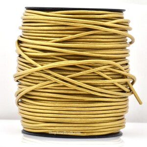 3mm Metallic Gold Leather Cord - Round - Premium Quality - Indian ...