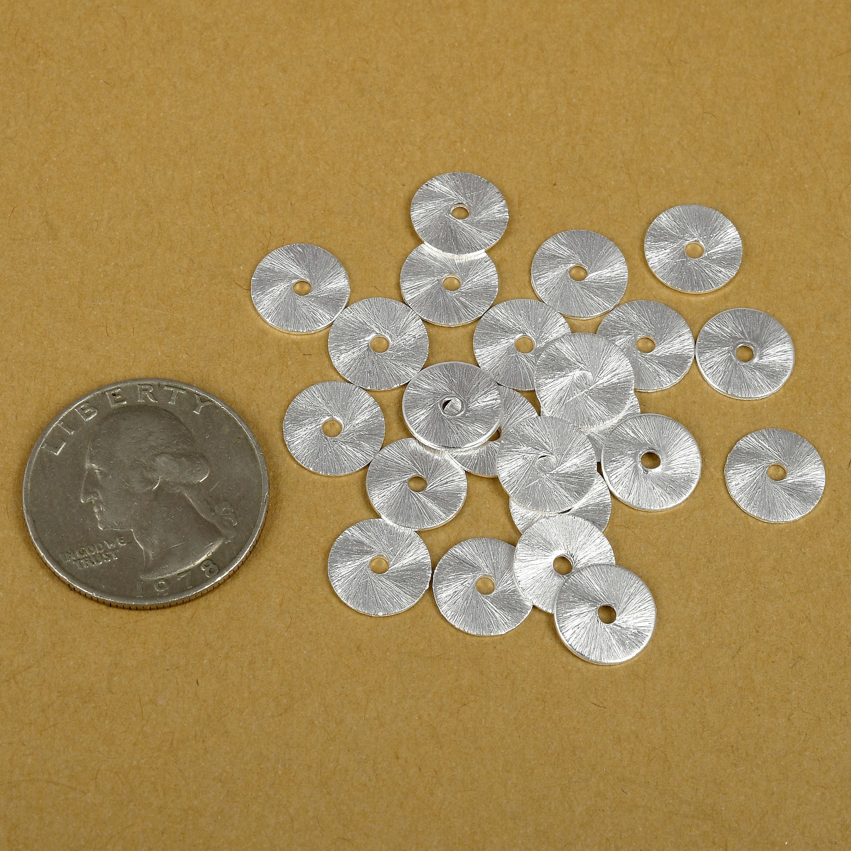 10mm 30pc Silver Heishi Beads Flat Silver Disc Beads | Etsy