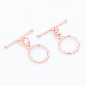 2 Sets Pink Gold Toggle Bar, Rose Gold Plated Simple Closures Clasps ...
