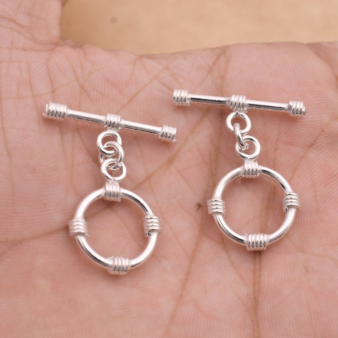 Silver Plated Bali Toggle Clasps, Jewelry Locks, 2 Sets - Etsy