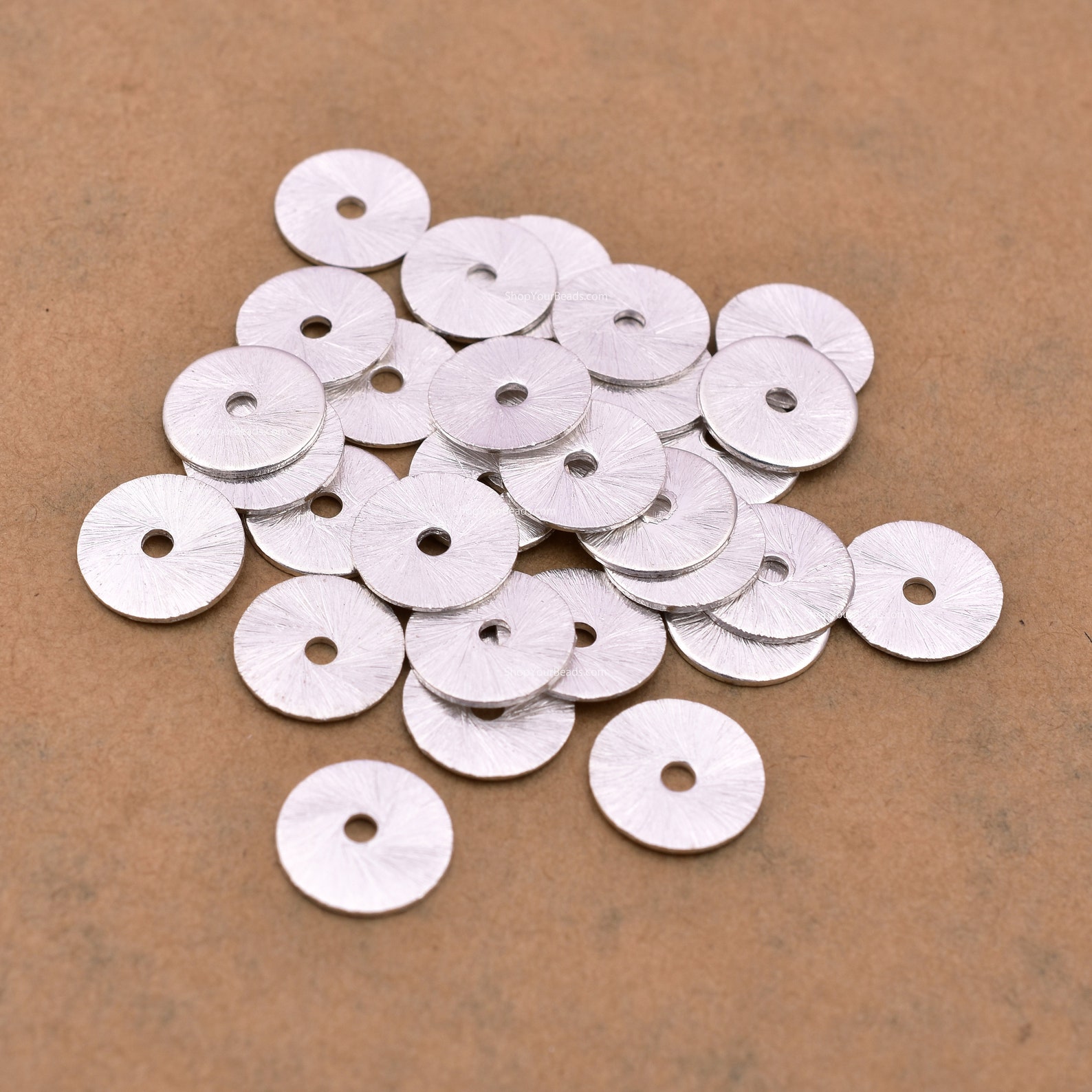 10mm 30pc Silver Heishi Beads Flat Silver Disc Beads - Etsy