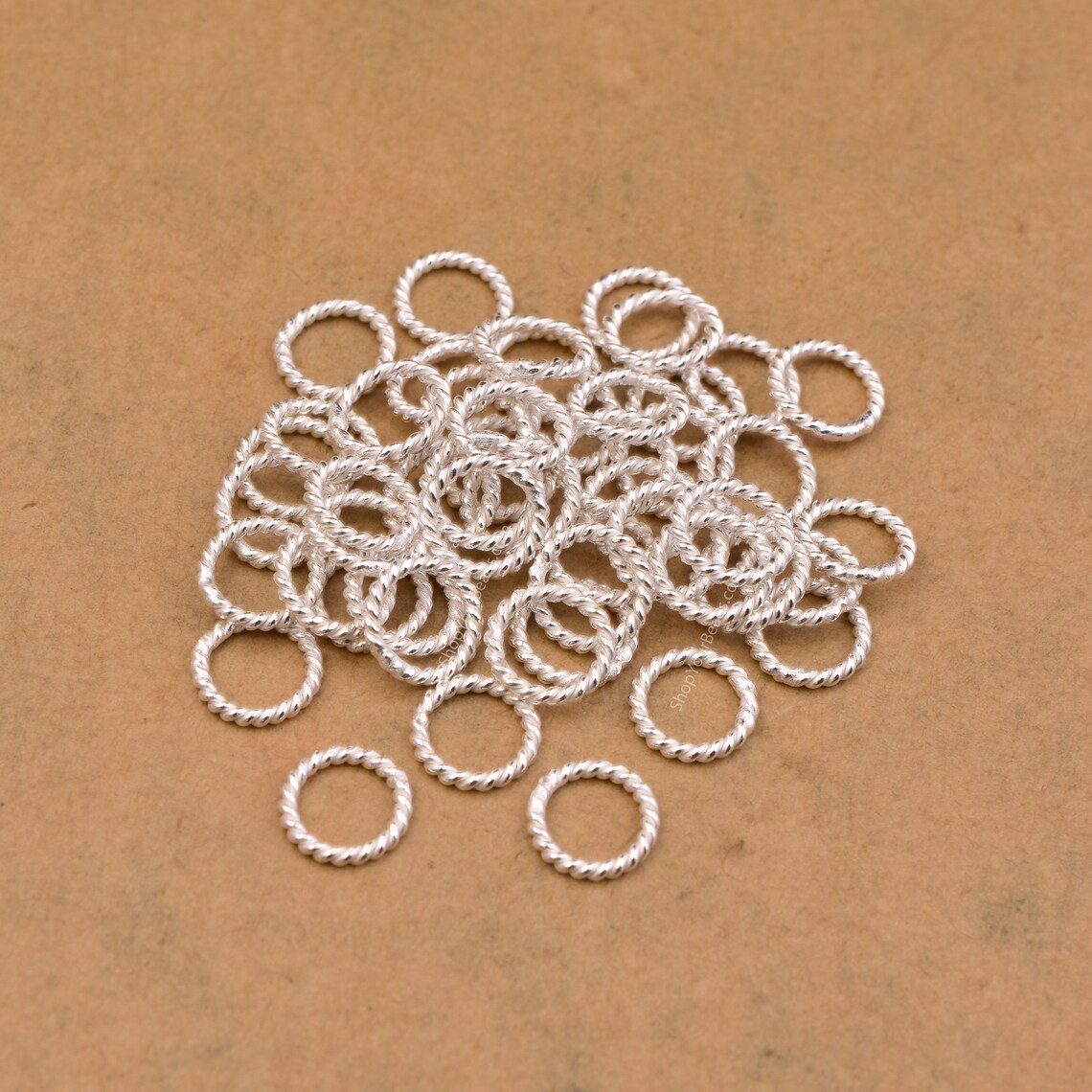 Silver Plated Twisted Wire Jump Rings - 8mm, 16 Gauge (50 Pc) - Etsy