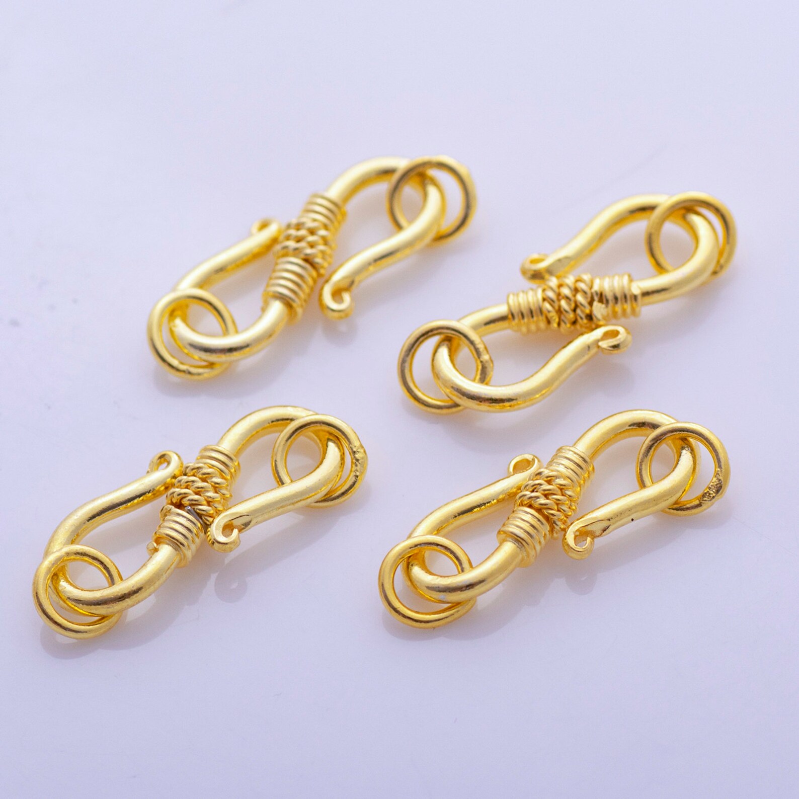 Bali Gold S Clasps 30mm 4pcs Real Gold Plated S Clasps / S - Etsy