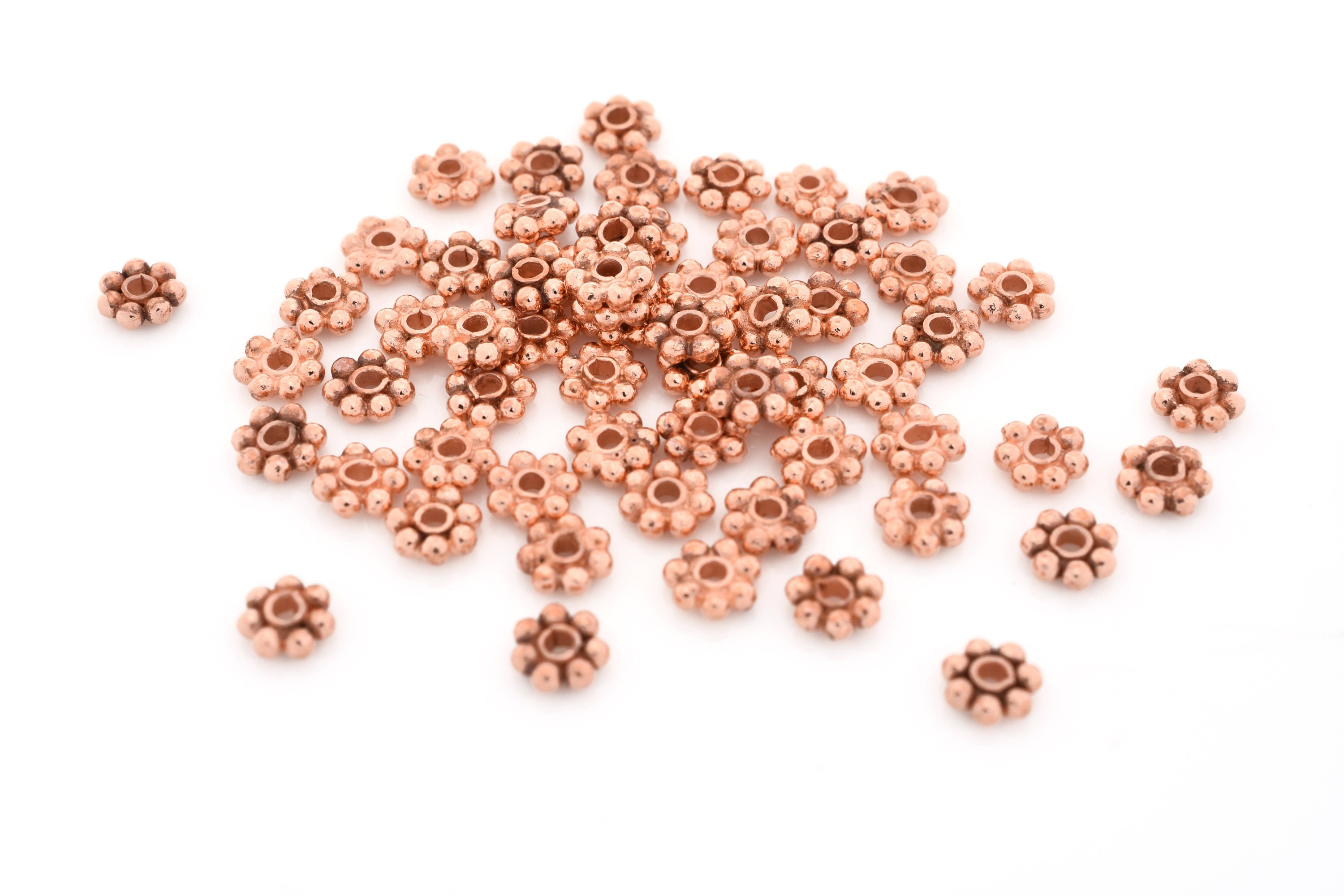 5mm 61pc Shiny Copper Daisy Spacers Copper Flower Spacers - Etsy