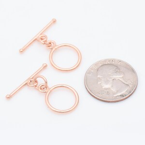 2 Sets Pink Gold Toggle Bar, Rose Gold Plated Simple Closures Clasps ...