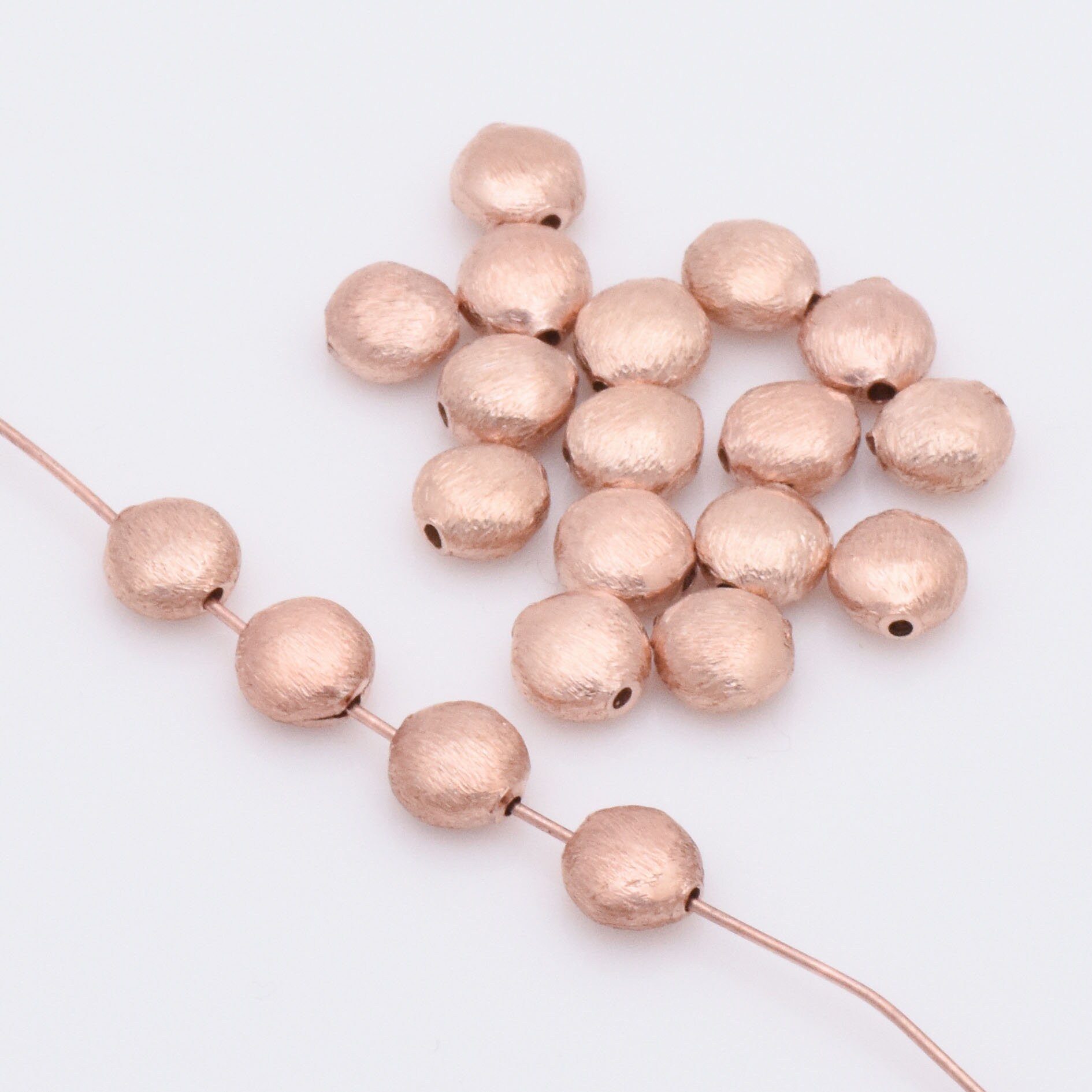 Rose Gold Saucer Beads 20pc 6mm Rose Gold Plated Tiny Button - Etsy