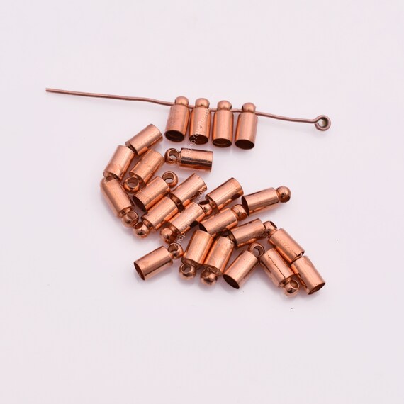 8mm Copper Cord Ends Components For Jewelry Makings Jewelry Findings Copper Findings 30pcs