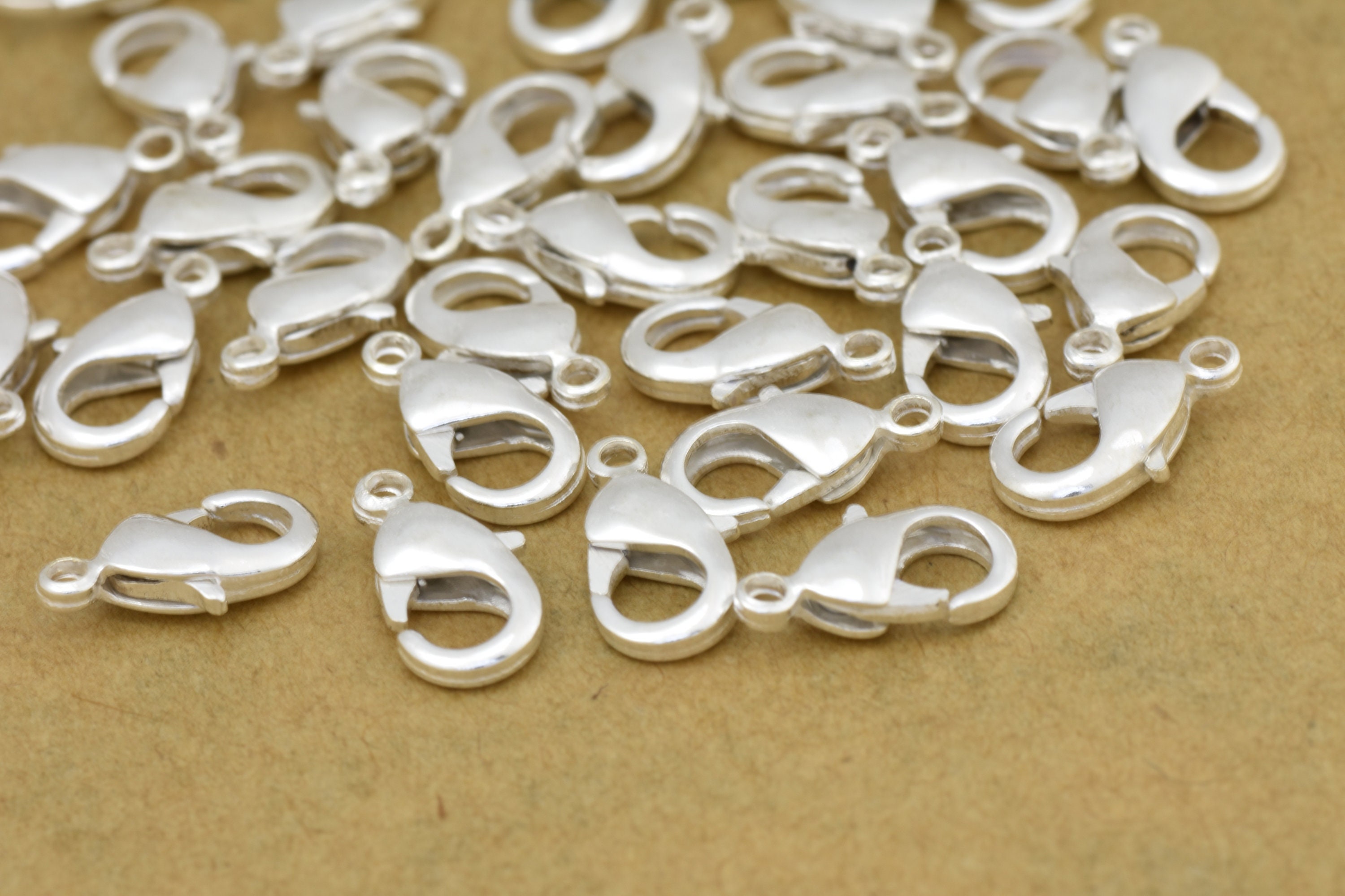 10mm 50pcs Silver Lobster Clasps for Jewelry Making | Etsy