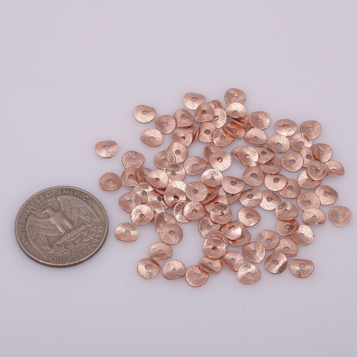 6mm 120pcs Rose Gold Plated Wavy Disc Spacers Brushed Wavy - Etsy