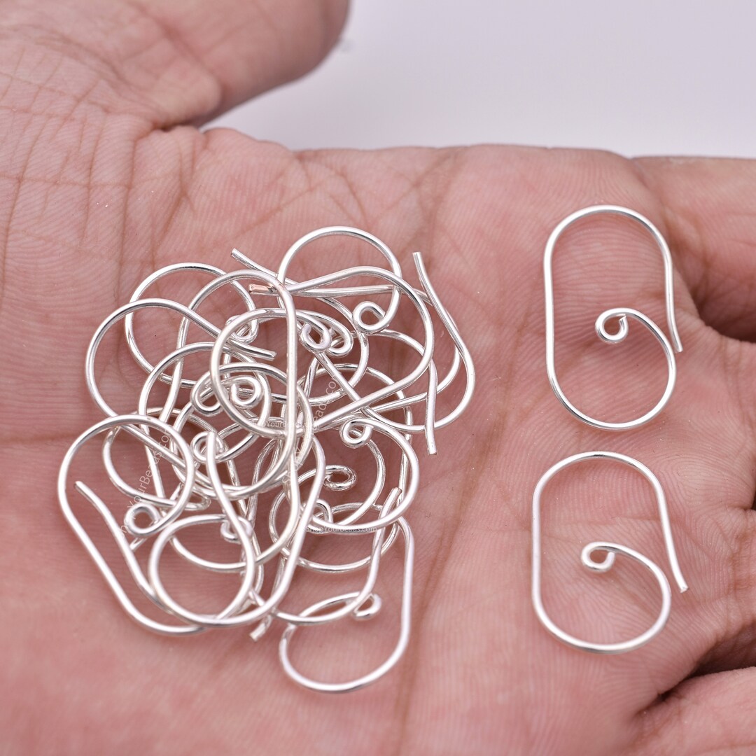 30pc -24mm Handmade Silver Plated Ear Wires for Jewelry Making, Earring ...