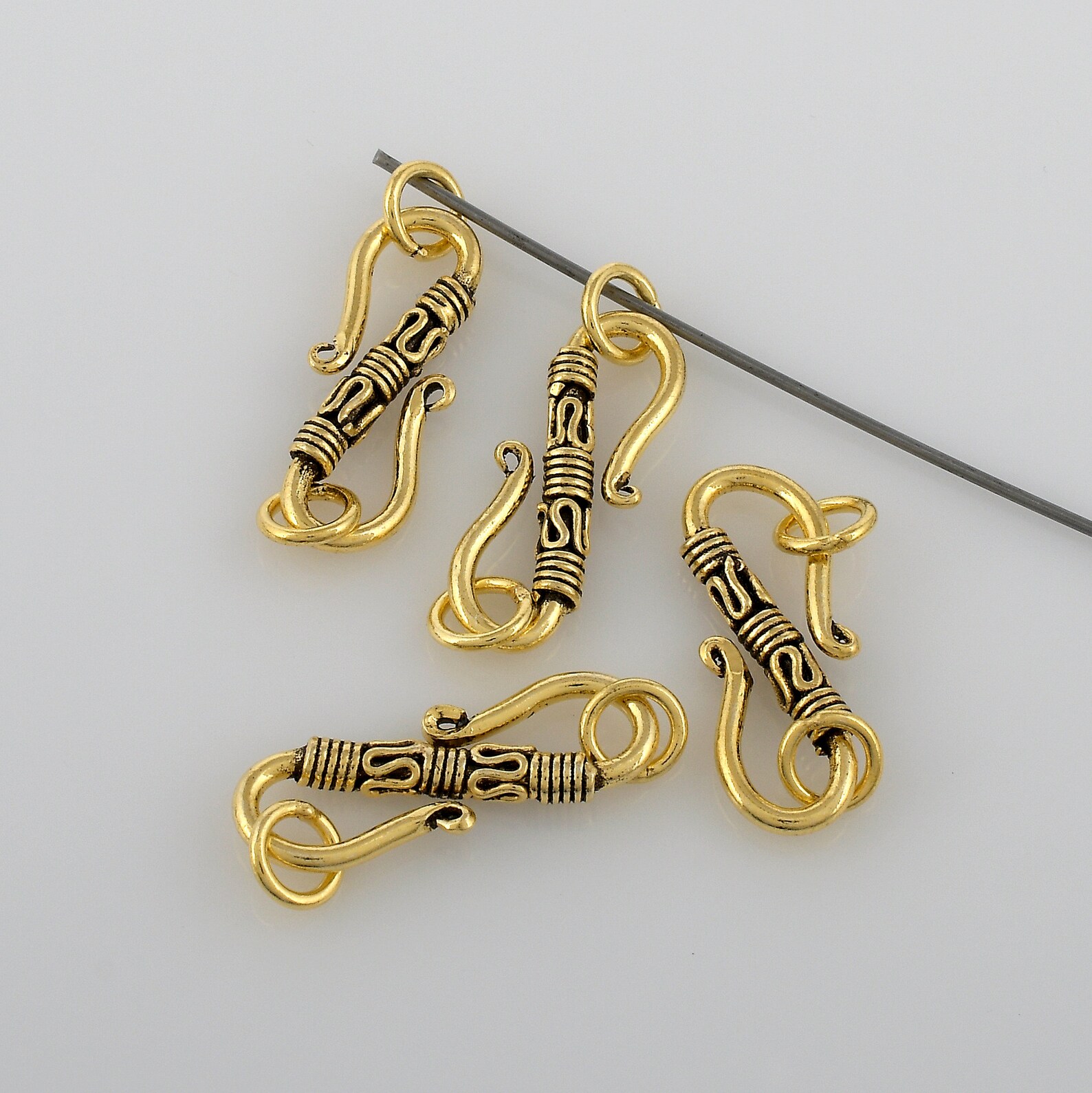 Gold Plated Bali S Hooks, Jewelry Clasps (4pcs, 34mm) - Etsy Canada