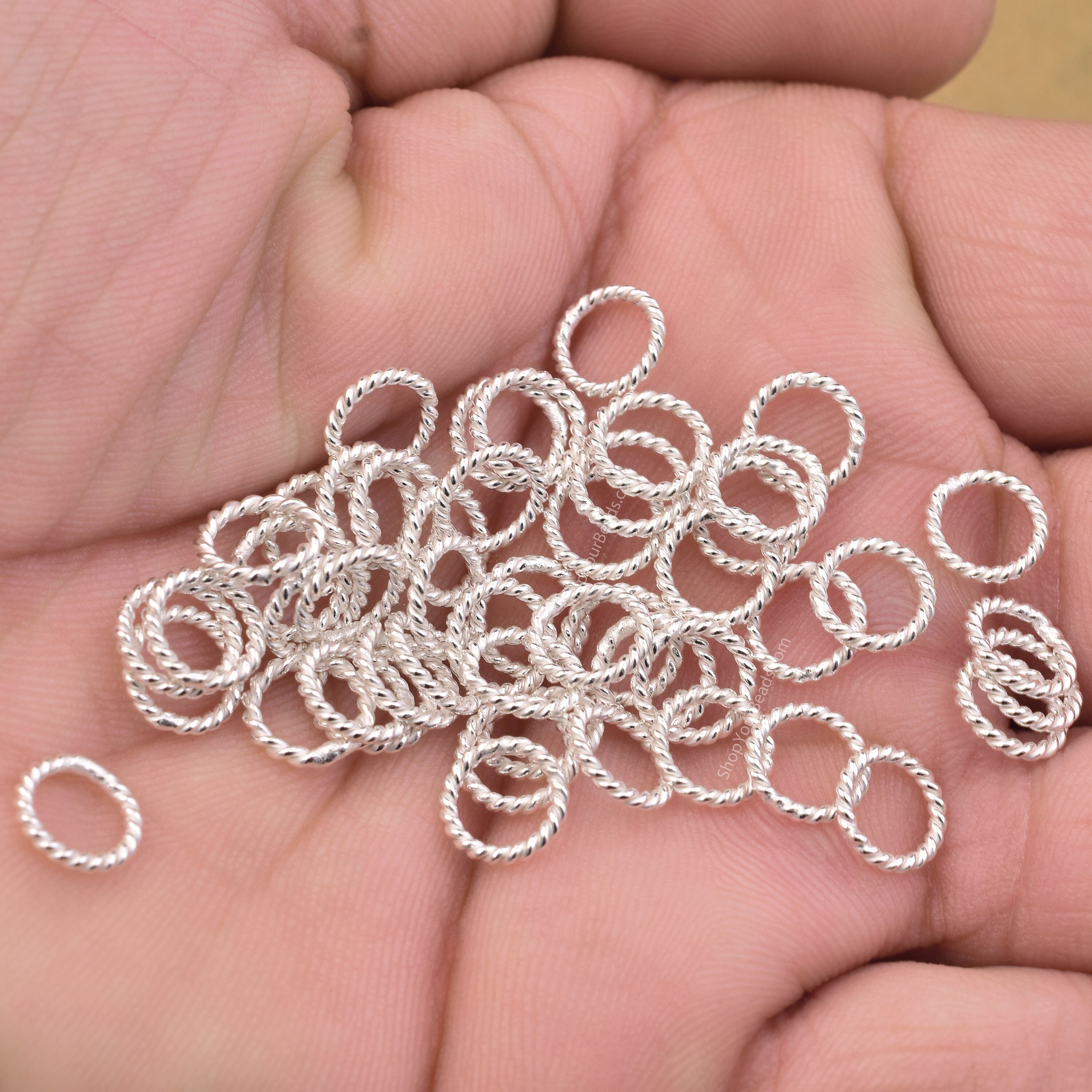 Silver Plated Twisted Wire Jump Rings - 8mm, 16 Gauge (50 Pc) - Etsy