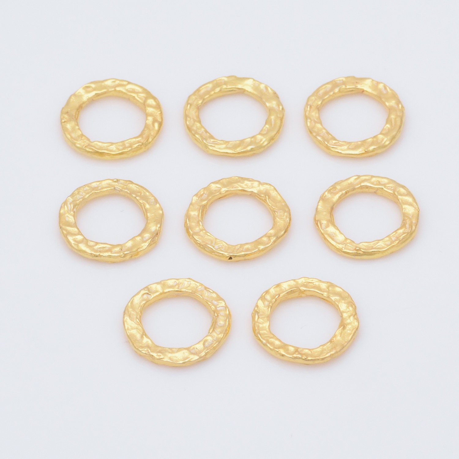 Hammered Gold Plated Connector Rings Gold Washers Artisan - Etsy
