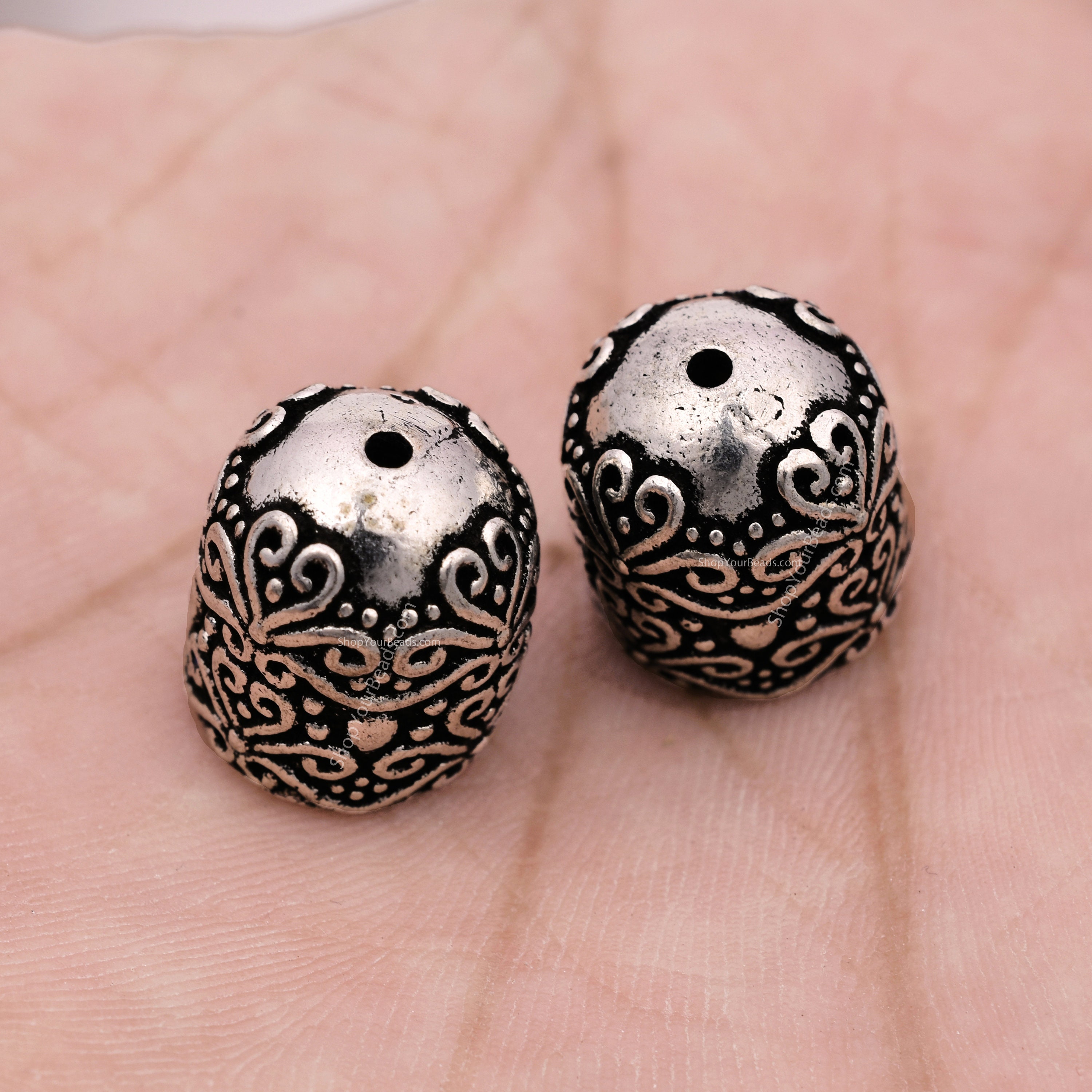 Silver End Caps 2pcs Silver plated End Caps 18mm Findings Ends, Caps ...