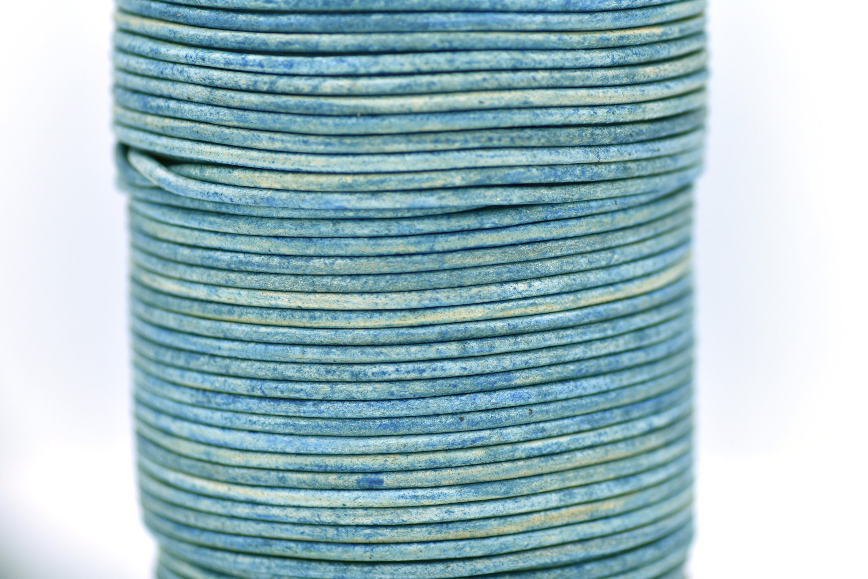 2mm Distressed Blue Leather Cord Vintage Sky Blue Round - Etsy UK