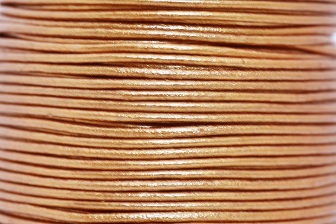 1.5mm Metallic Copper Leather Cord Round Premium Quality - Etsy