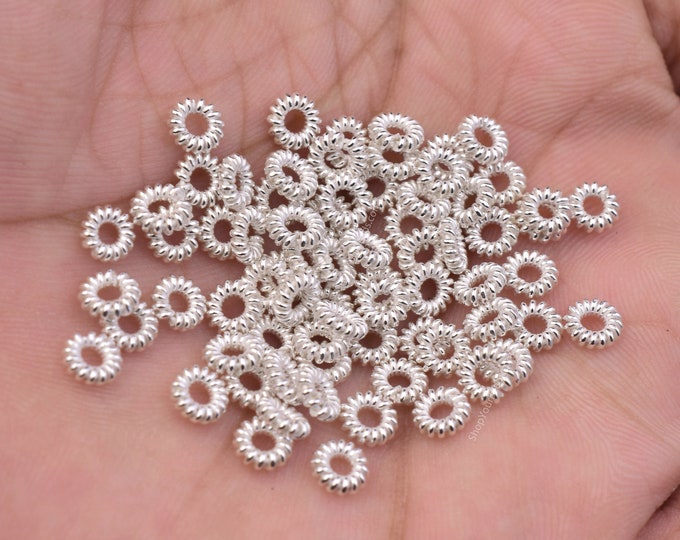 Silver Spacer Beads 5mm 72pc Spacers for Jewelry Making, Silver Plated ...