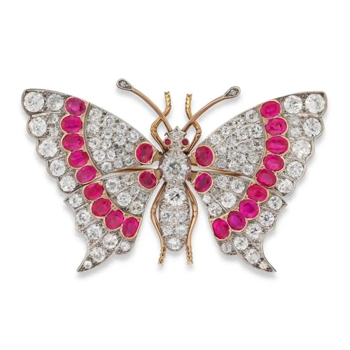 925 Silver 3.5ct Natural Diamond 3.5ct Ruby Butterfly Brooch - Etsy UK