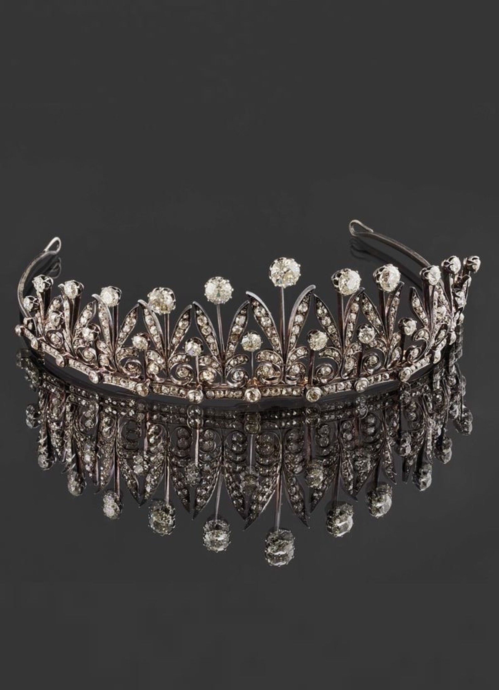 14ct Natural Rosecut Diamond Tiara Base Metal 925 Sterling Silver Pearl ...