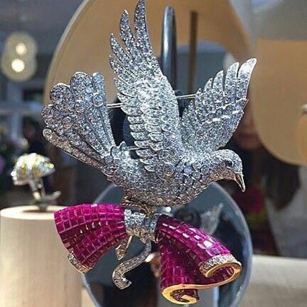 Silver Flying Bird Brooch - Etsy