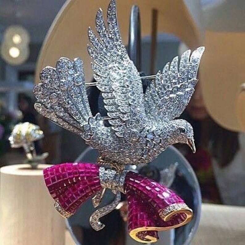 Silver Flying Bird Brooch - Etsy