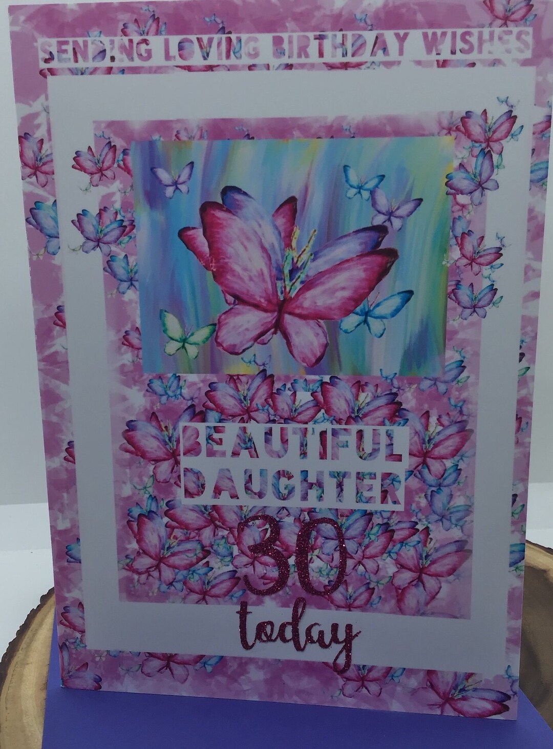 Beautiful Daughter 30th Birthday Card Featuring a Ruby Red.glitter 30 ...