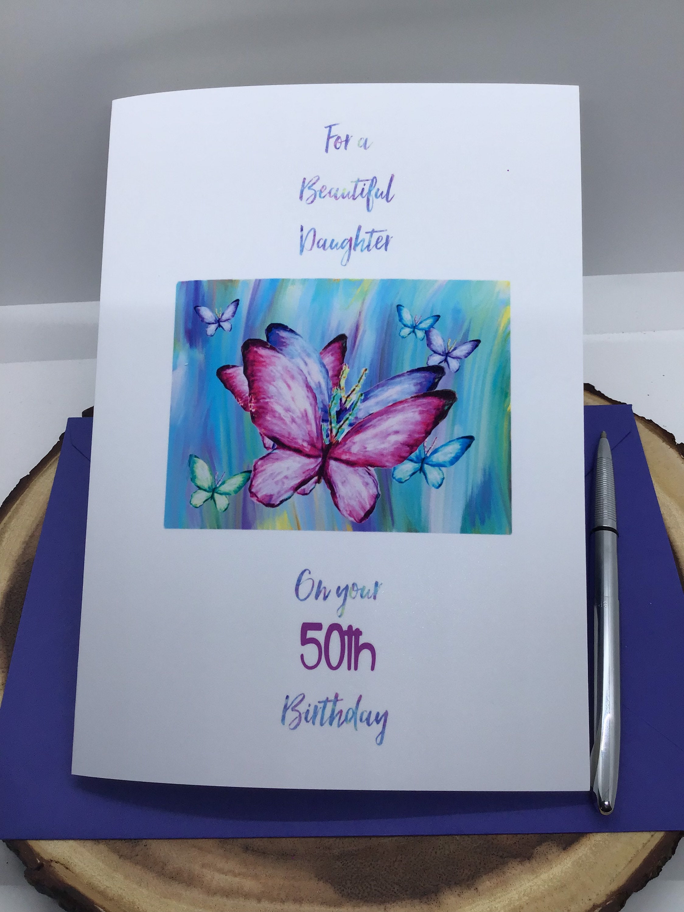 Daughter 50th Birthday Card Lovely Daughter or Granddaughter - Etsy