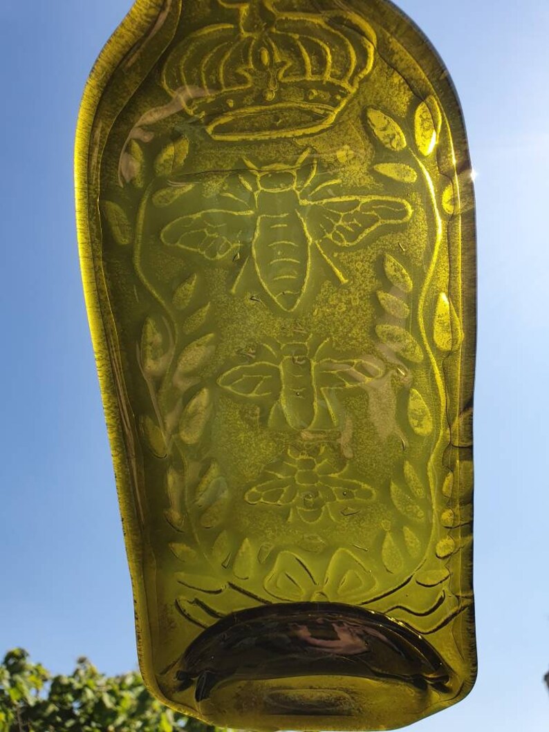 Patterned Glass Bottle Dish - Etsy
