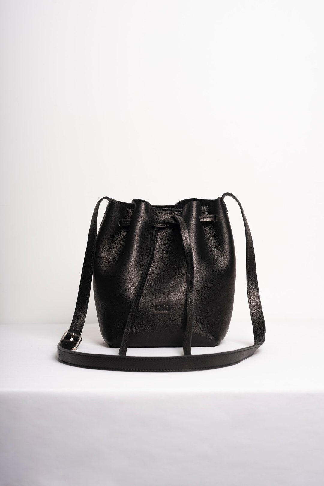 Drawstring Leather Bag | Leather Drawstring Purse | Leather Crossbody ...