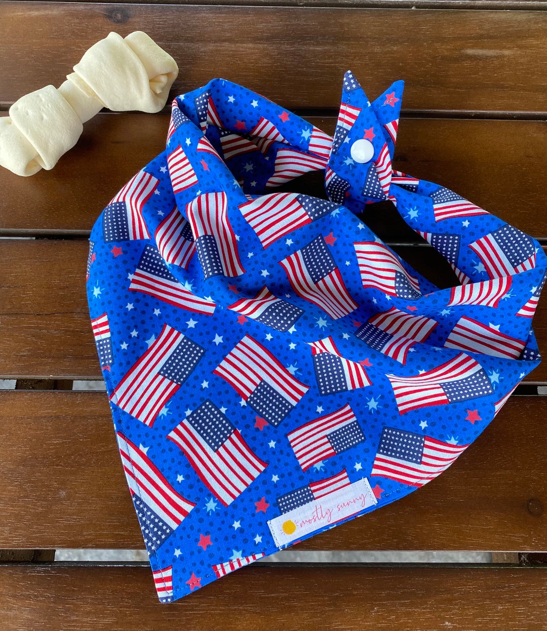 Patriotic Dog Bandana, Flag Dog Bandana, Red White and Blue Dog Bandana ...