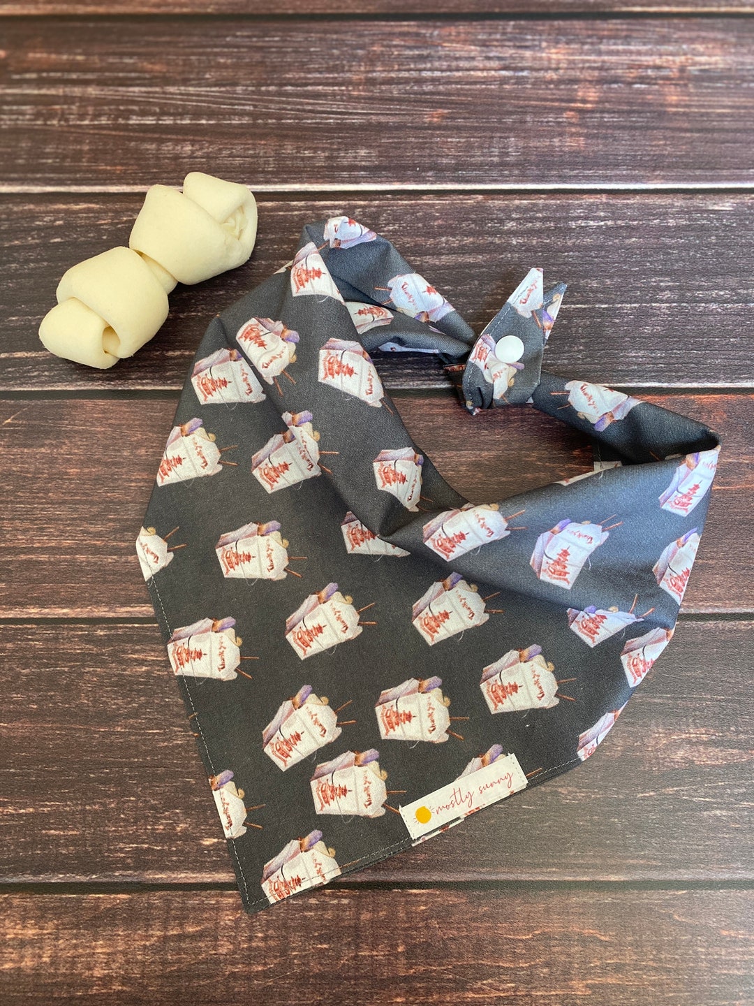 Takeout Dog Bandana, Chinese Food Takeout Box, Dumplings, Chopsticks ...